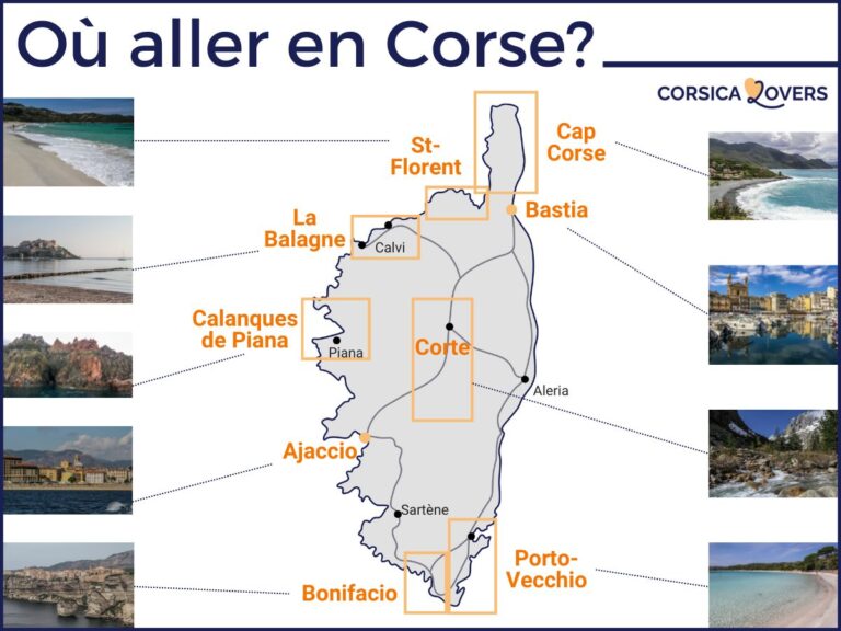 10 cartes touristiques de la Corse (plages, villages…)