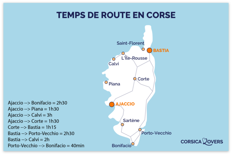 10 cartes touristiques de la Corse (plages, villages…)